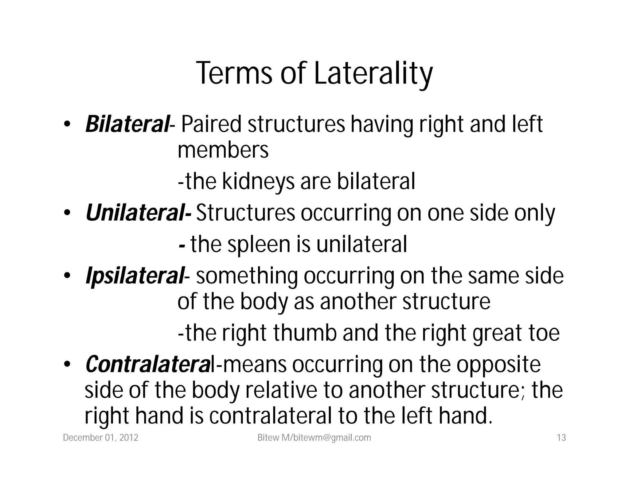 Anatomicomedical terminology ppt -by- Bitew | PDF