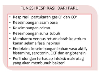 Anatomi dan fisiologi sistem pernapasan MANUSIA | PPTX