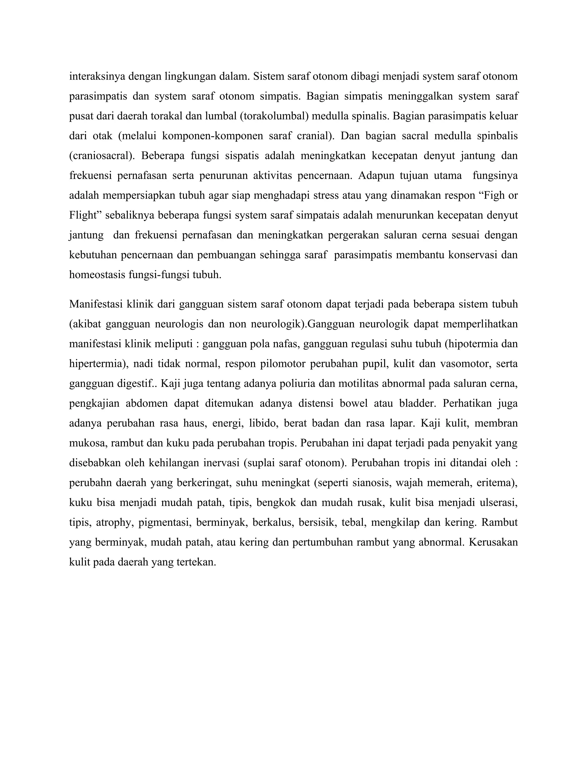 Anatomi dan fisiologi sistem persarafan | DOC