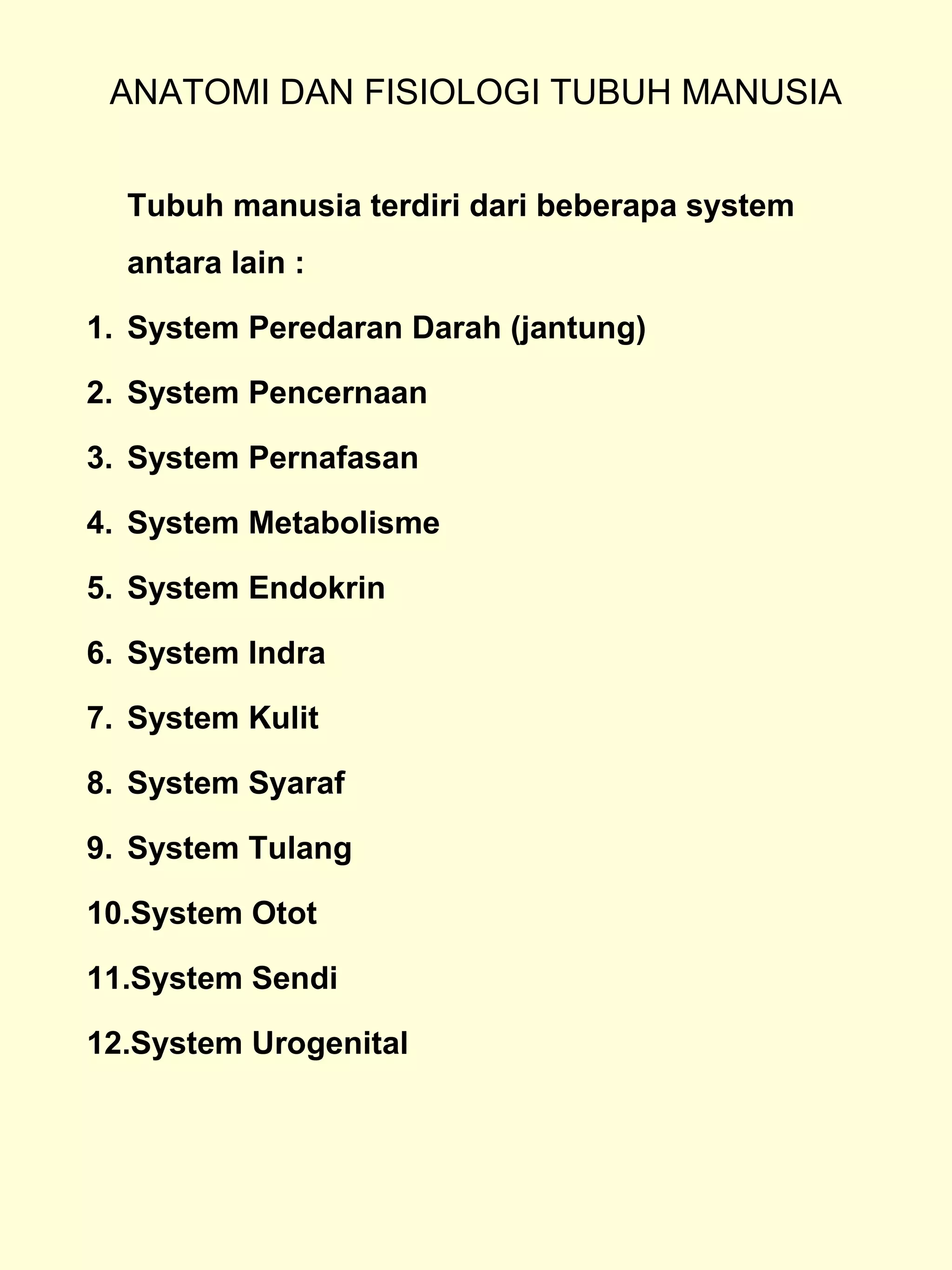 Anatomi dan fisiologi tubuh manusia 4 & 5 | PPT