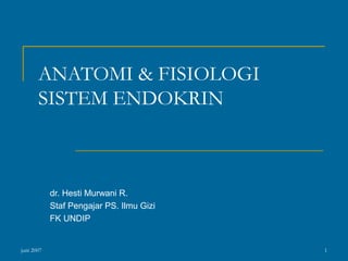Anatomi & fisiologi endokrin 2014 | PPT