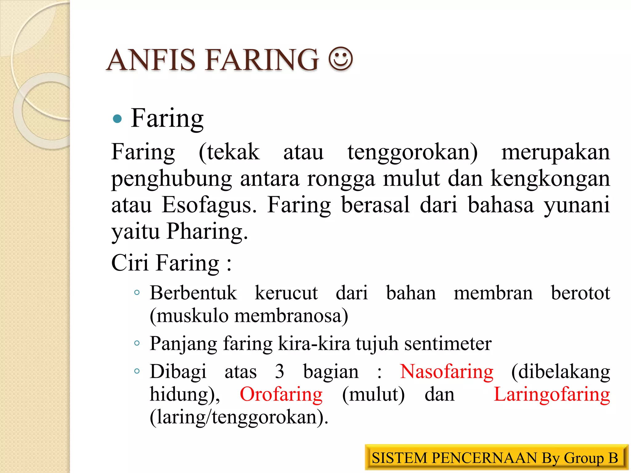 Anatomi fisiologi faring dan esofagus | PPTX