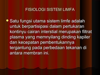 Anatomi fisiologi limpatik | PPT