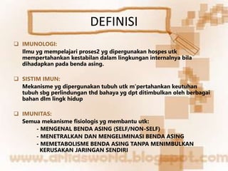Anatomi & fisiologi sistem imunologi | PPTX