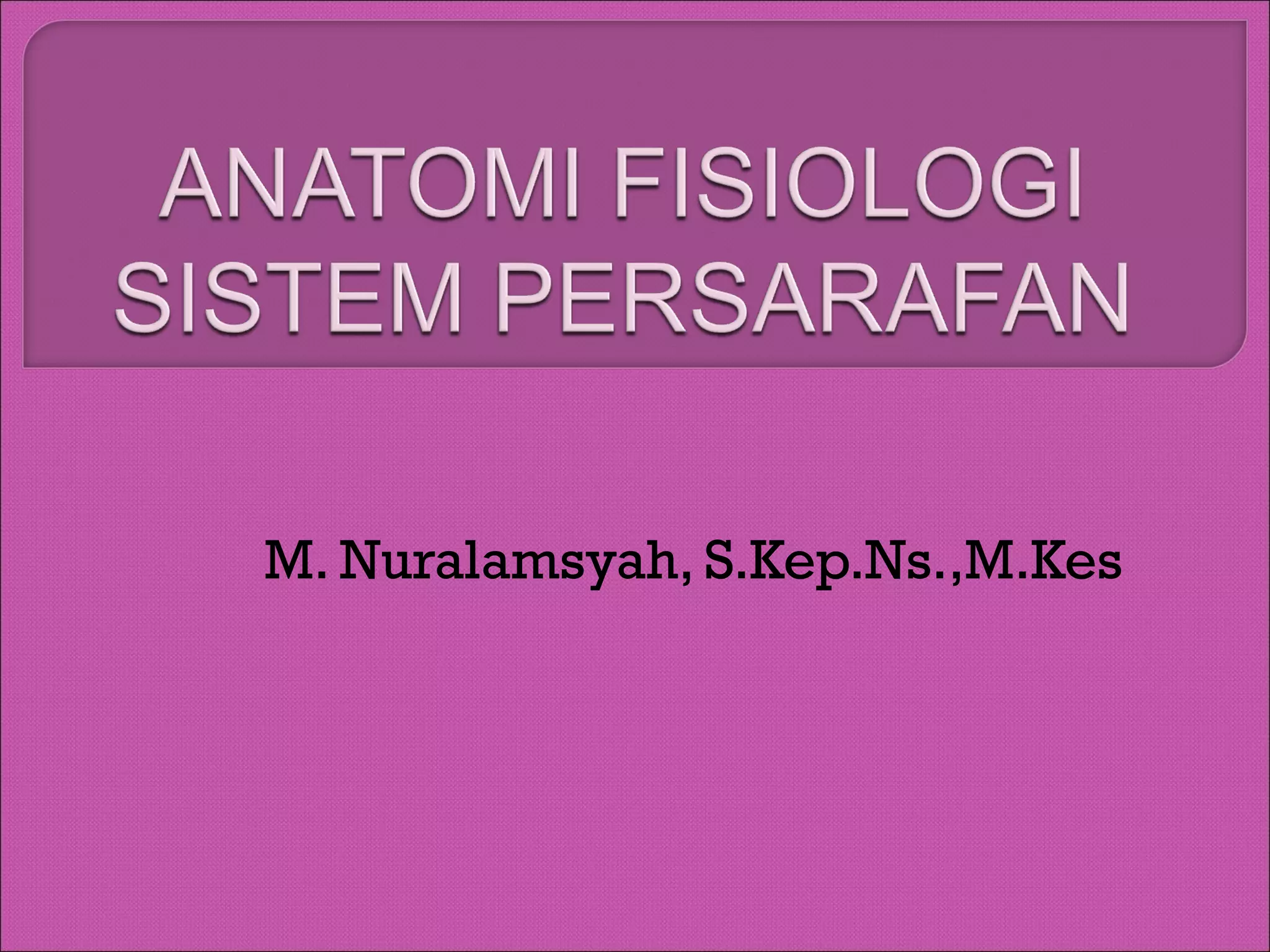 Anatomi fisiologi sistem persarafan | PPT