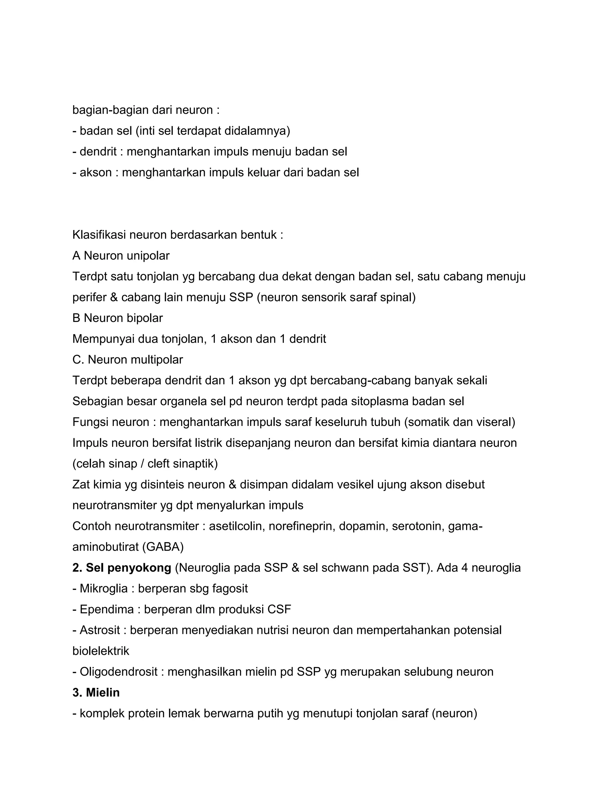 Anatomi fisiologi sistem saraf | DOCX