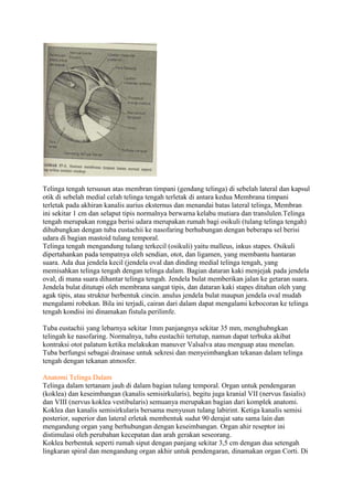 Anatomi fisiologi telinga | DOCX