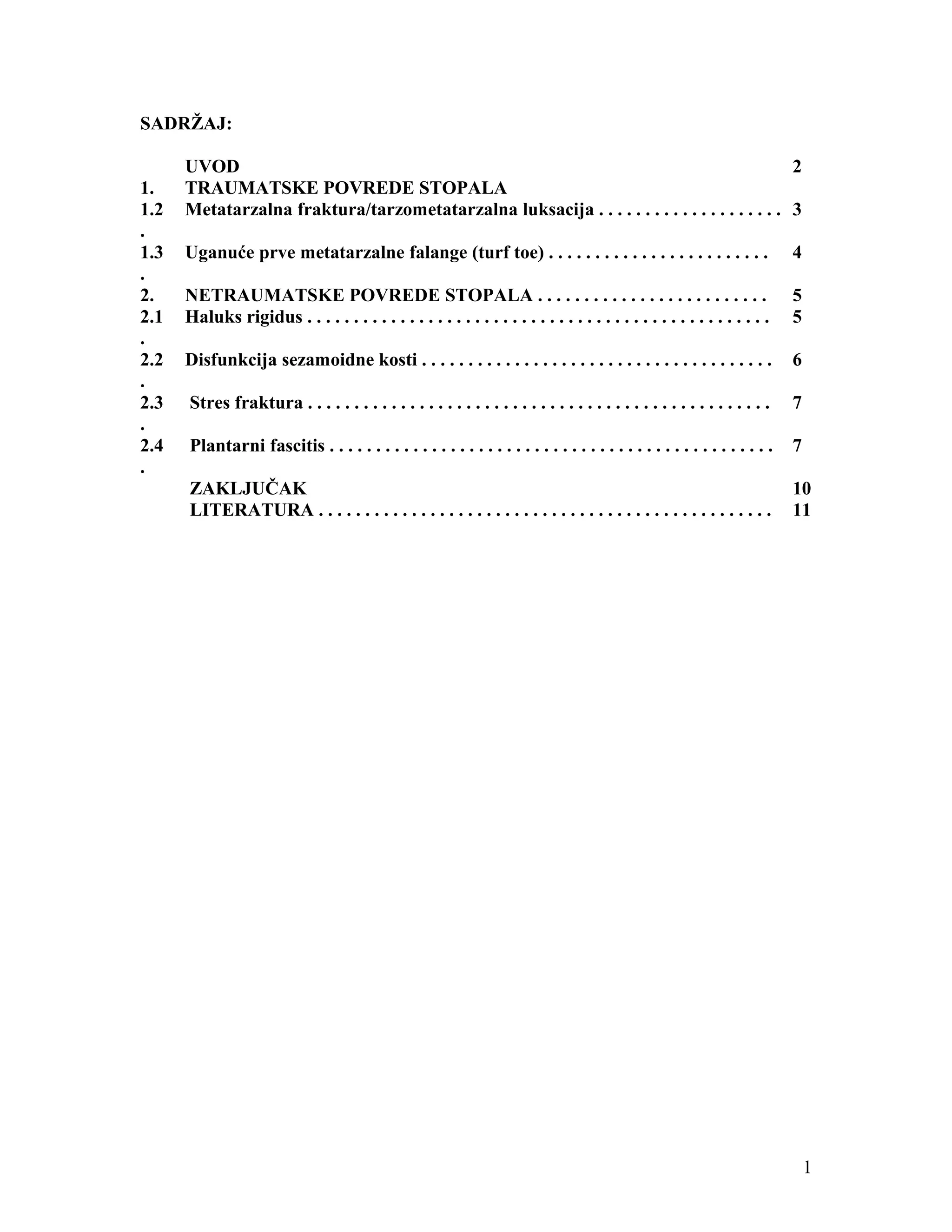 Anatomija traumatske povrede stopala | DOC