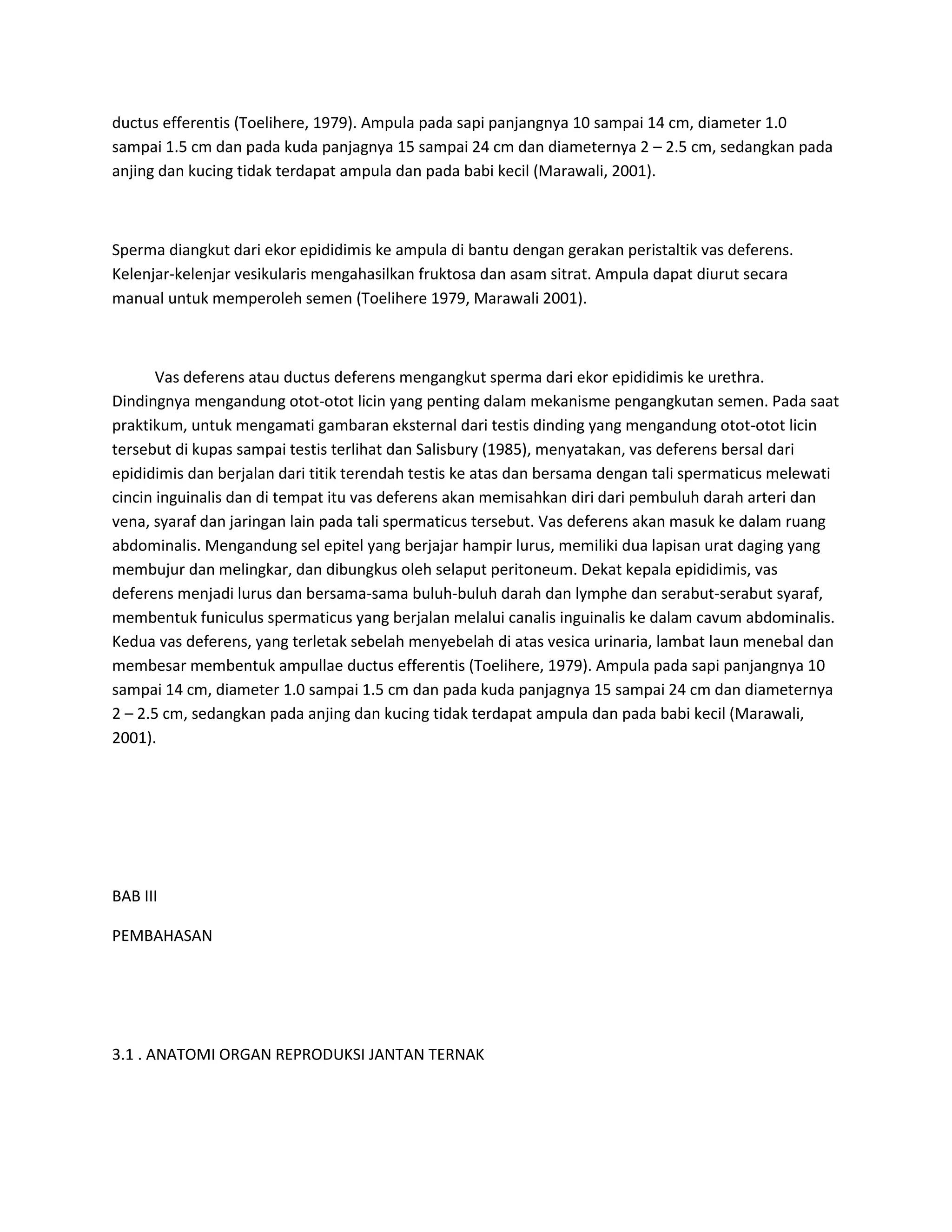 Anatomi organ reproduksi ternak jantan | DOCX