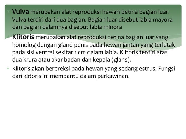 Anatomi reproduksi jantan dan betina pada sapi dan babi | PPTX