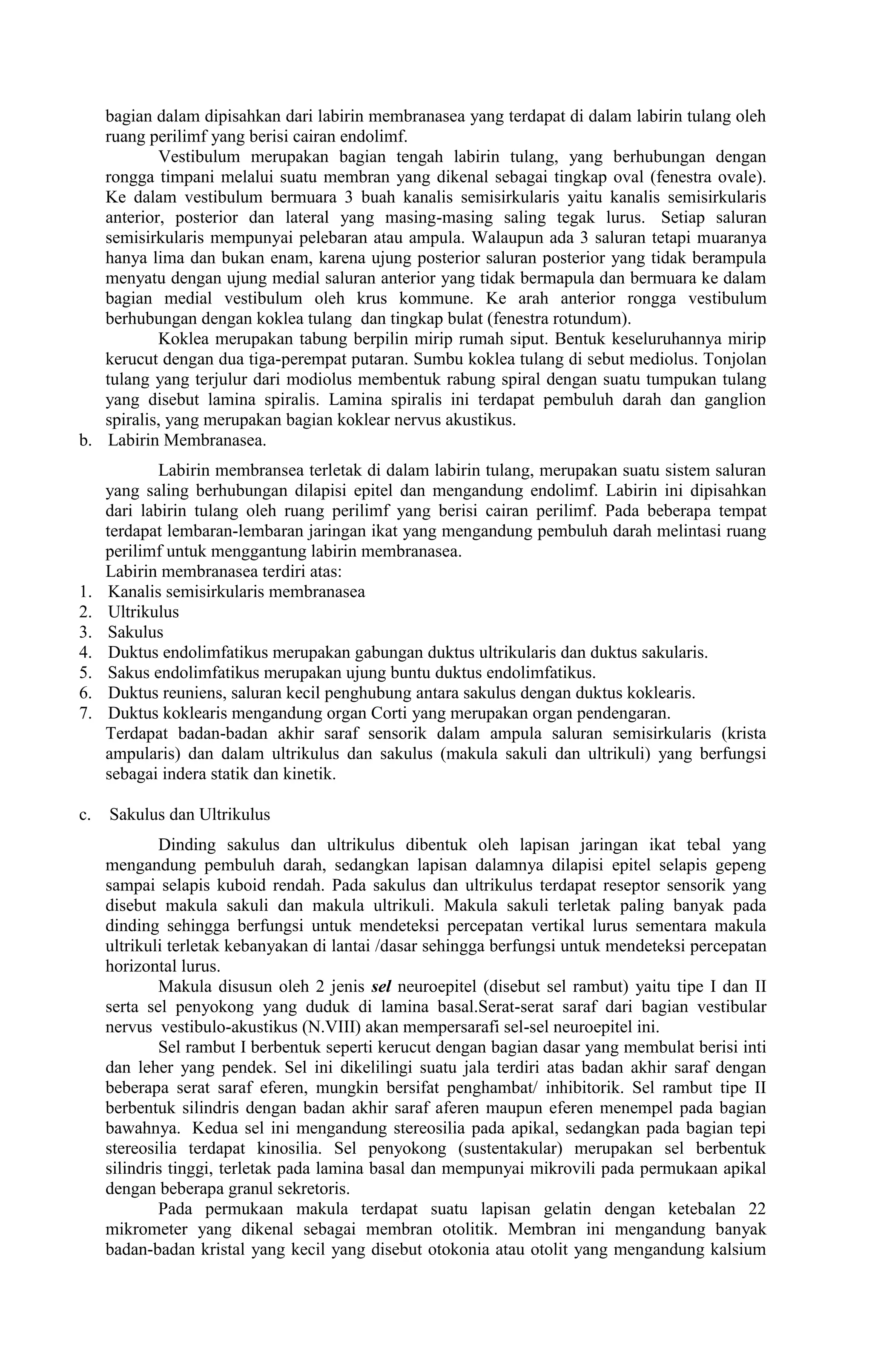 Anatomi sistem pendengaran | DOCX