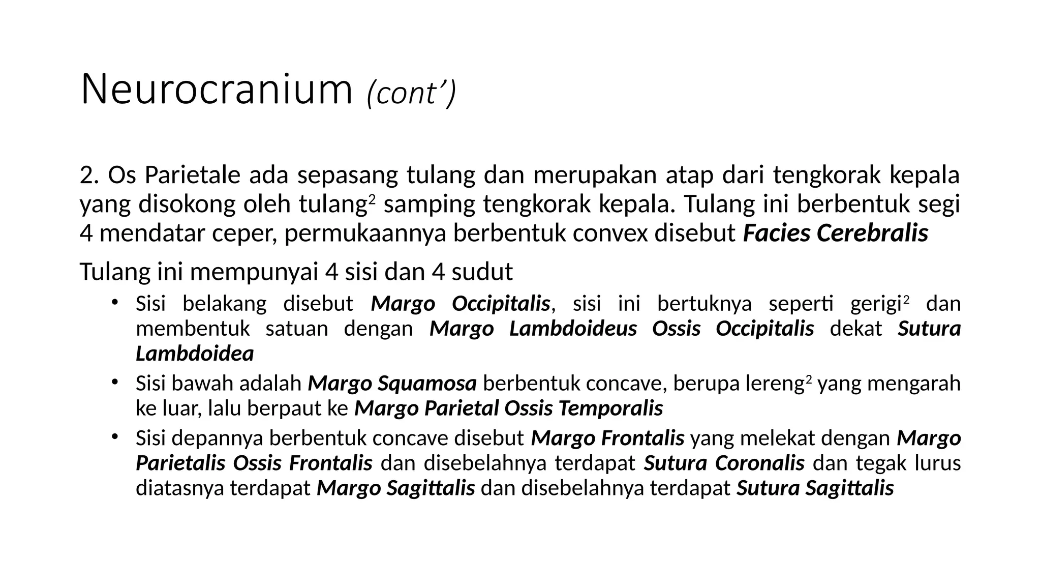 Anatomi Sistem Rangka - Cranium.pptx materi kuliah | PPT