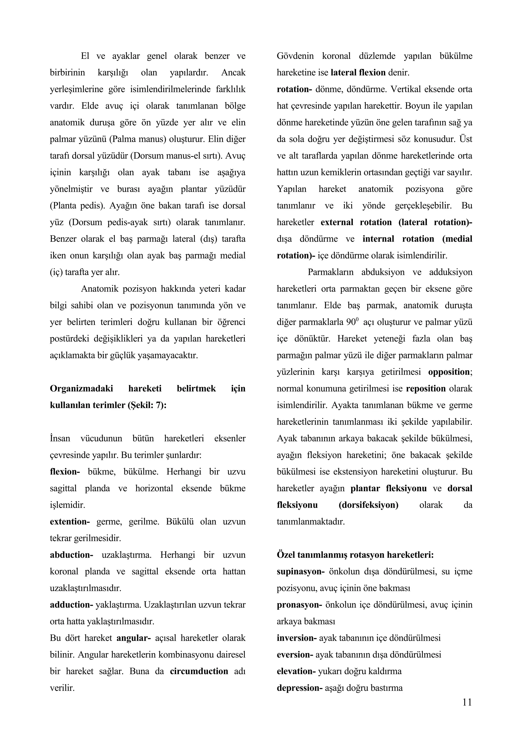 Anatomiye giris ve temel kavramlar | DOC