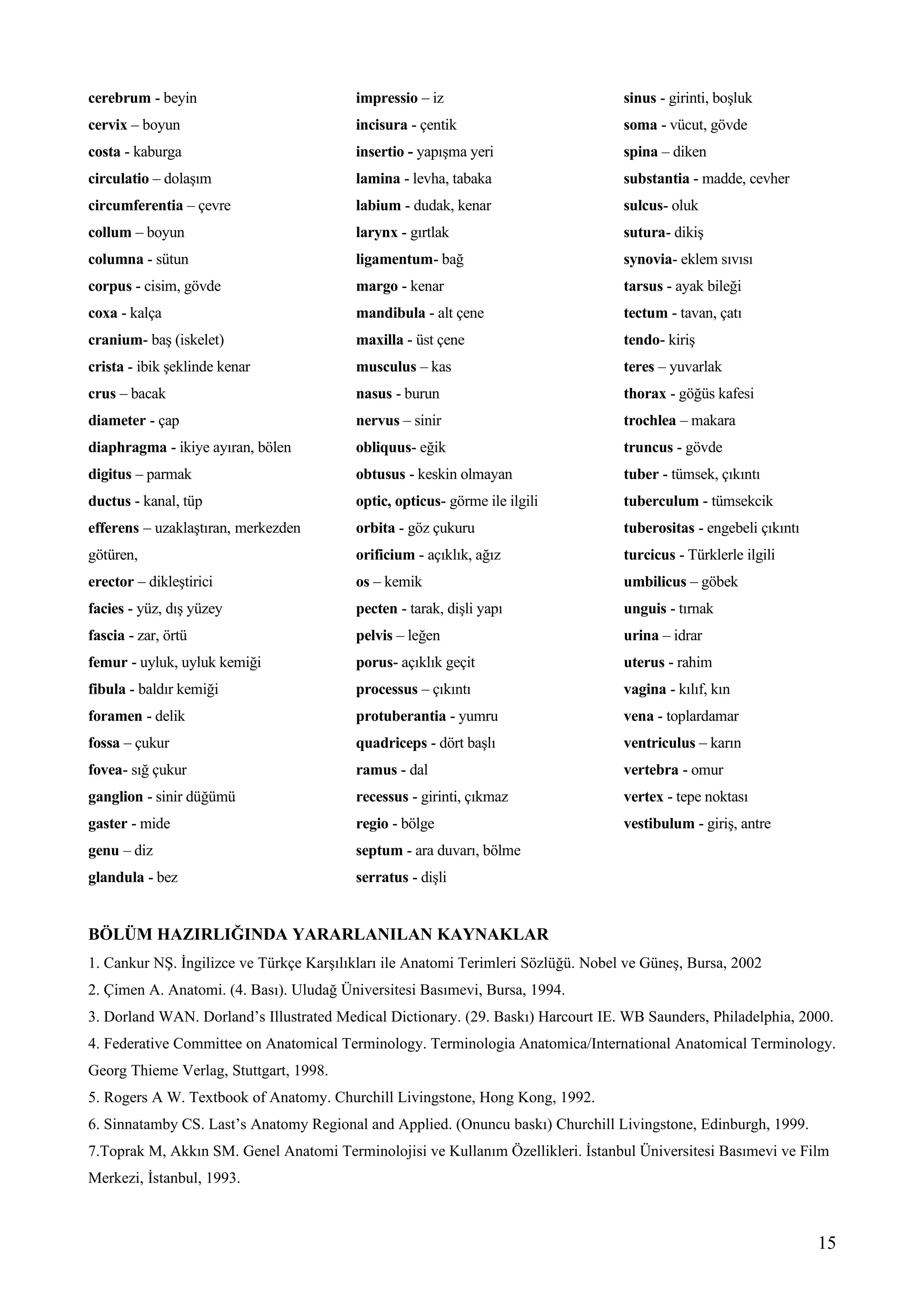 Anatomiye giris ve temel kavramlar | DOC