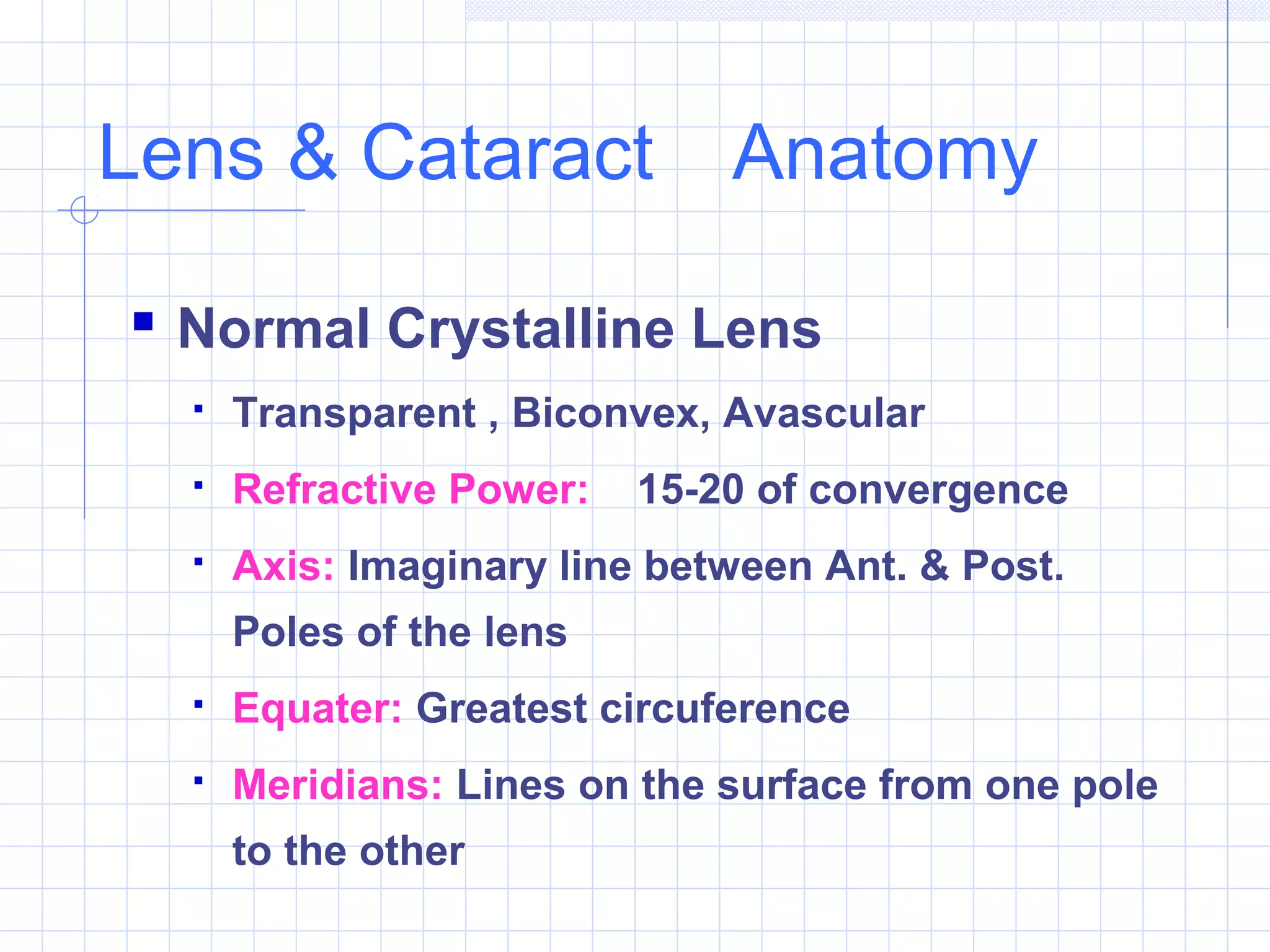 Anatomy of Lens : Ophthalmology | PPT
