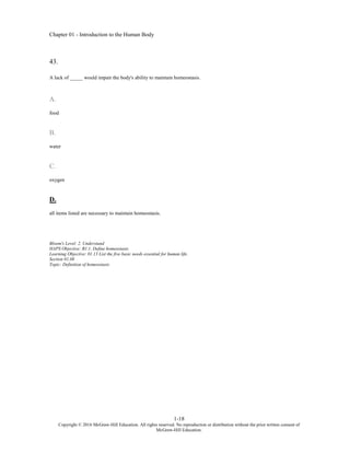 Anatomy and Physiology 6th Edition Gunstream Test Bank | PDF ...