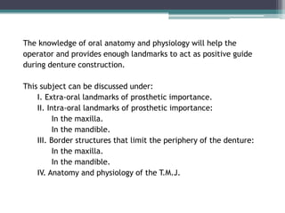 Anatomy complete denture | PDF