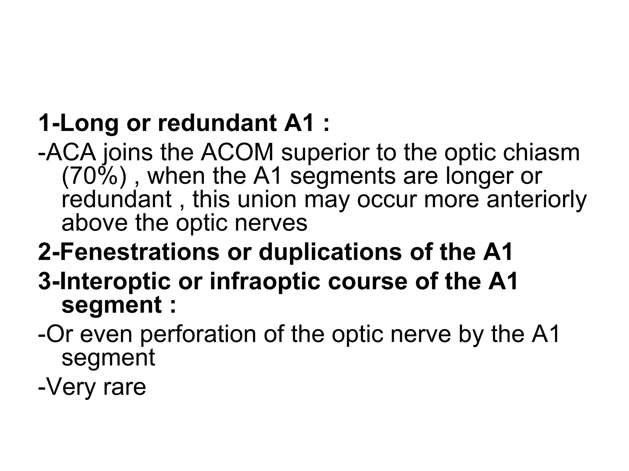 Anatomy of the anterior cerebral artery (ACA) | PPT