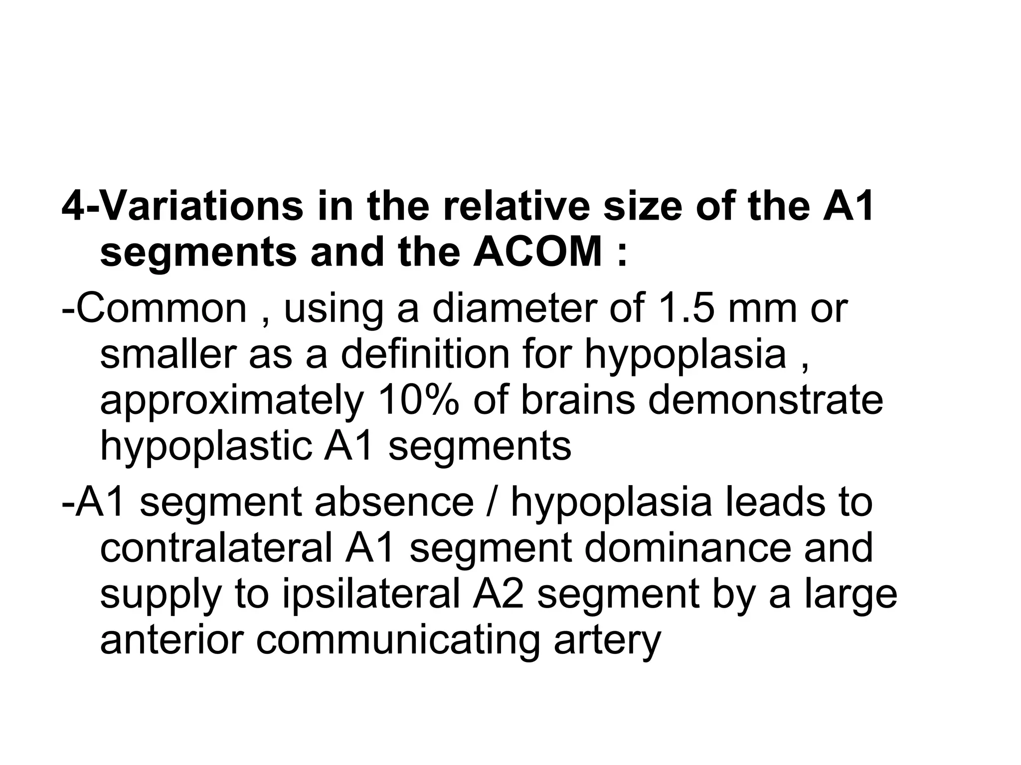Anatomy of the anterior cerebral artery (ACA) | PPT