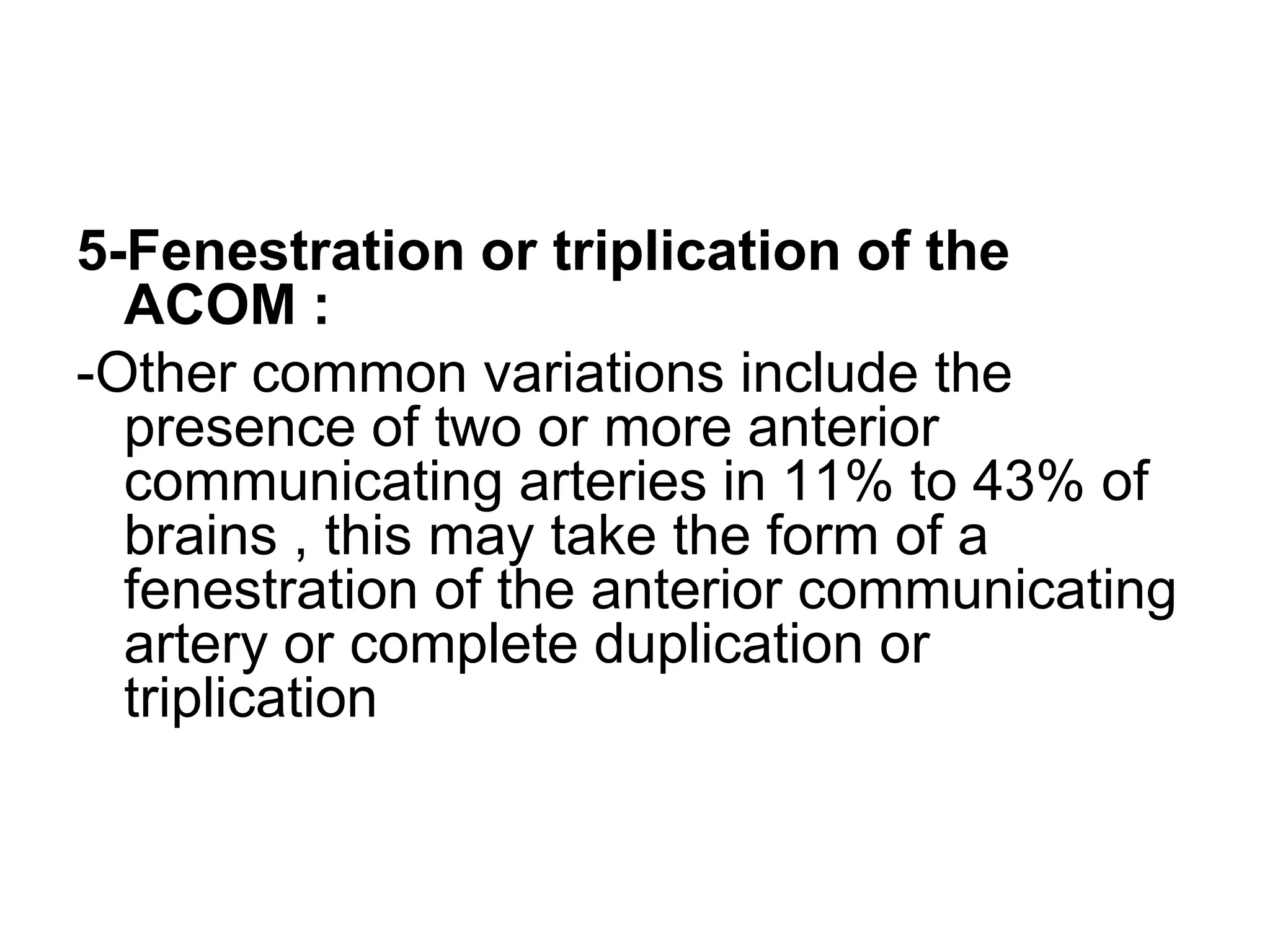 Anatomy of the anterior cerebral artery (ACA) | PPT