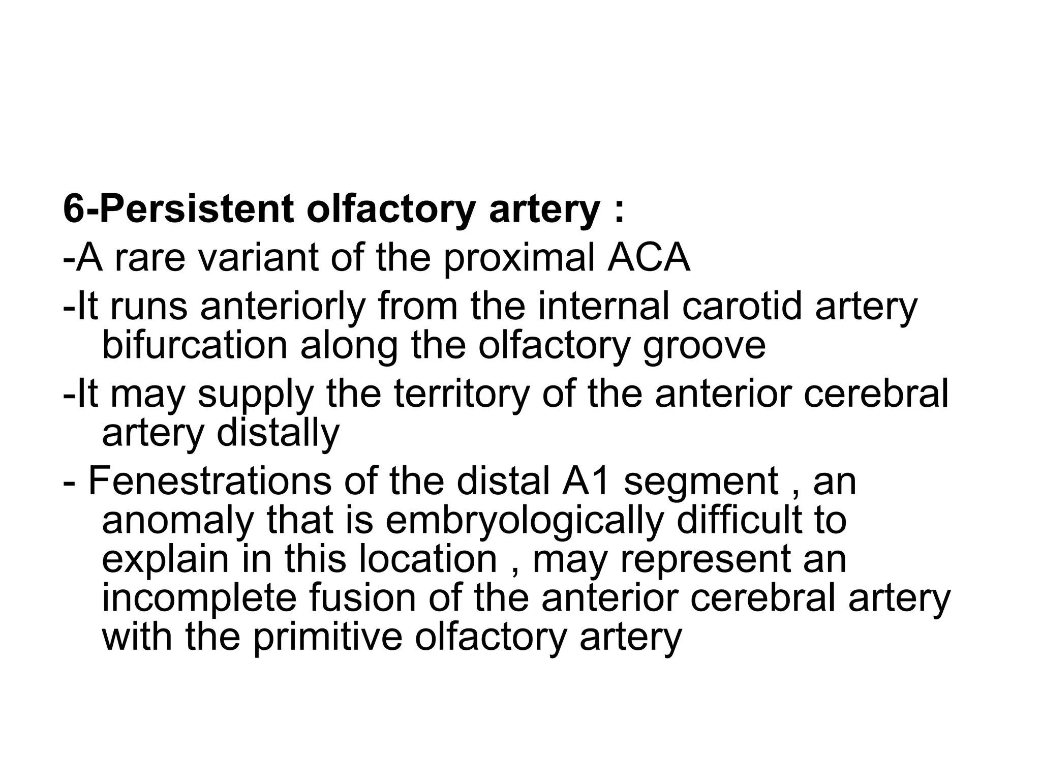 Anatomy of the anterior cerebral artery (ACA) | PPT