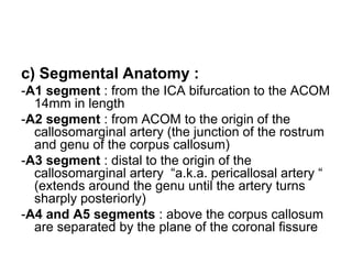 Anatomy of the anterior cerebral artery (ACA) | PPT