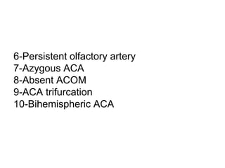 Anatomy of the anterior cerebral artery (ACA) | PPT