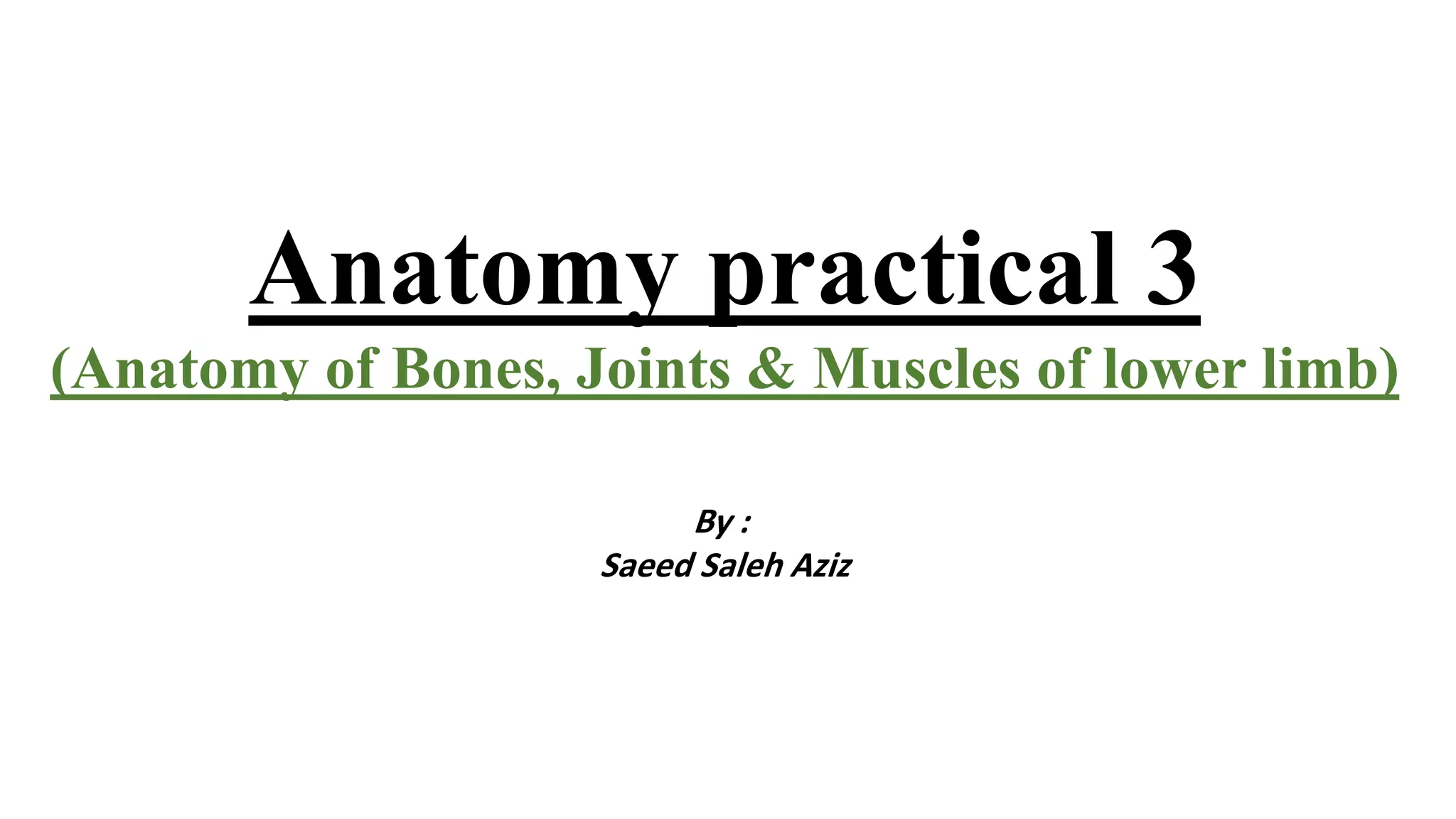 Anatomy (anatomy of bone, joint and muscles of lower limb) | PDF