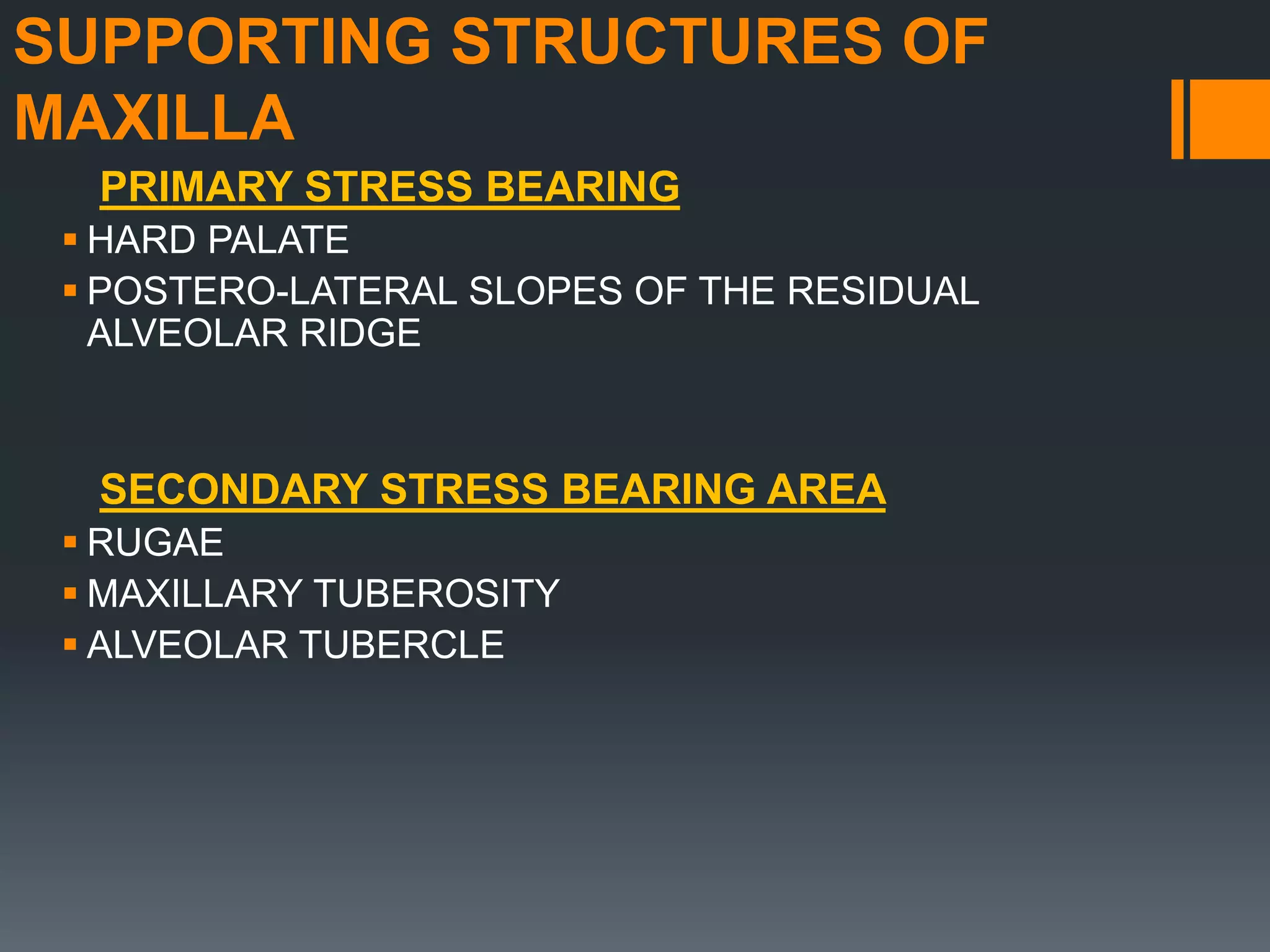 Anatomy and clinical significance of denture bearing areas | PPTX