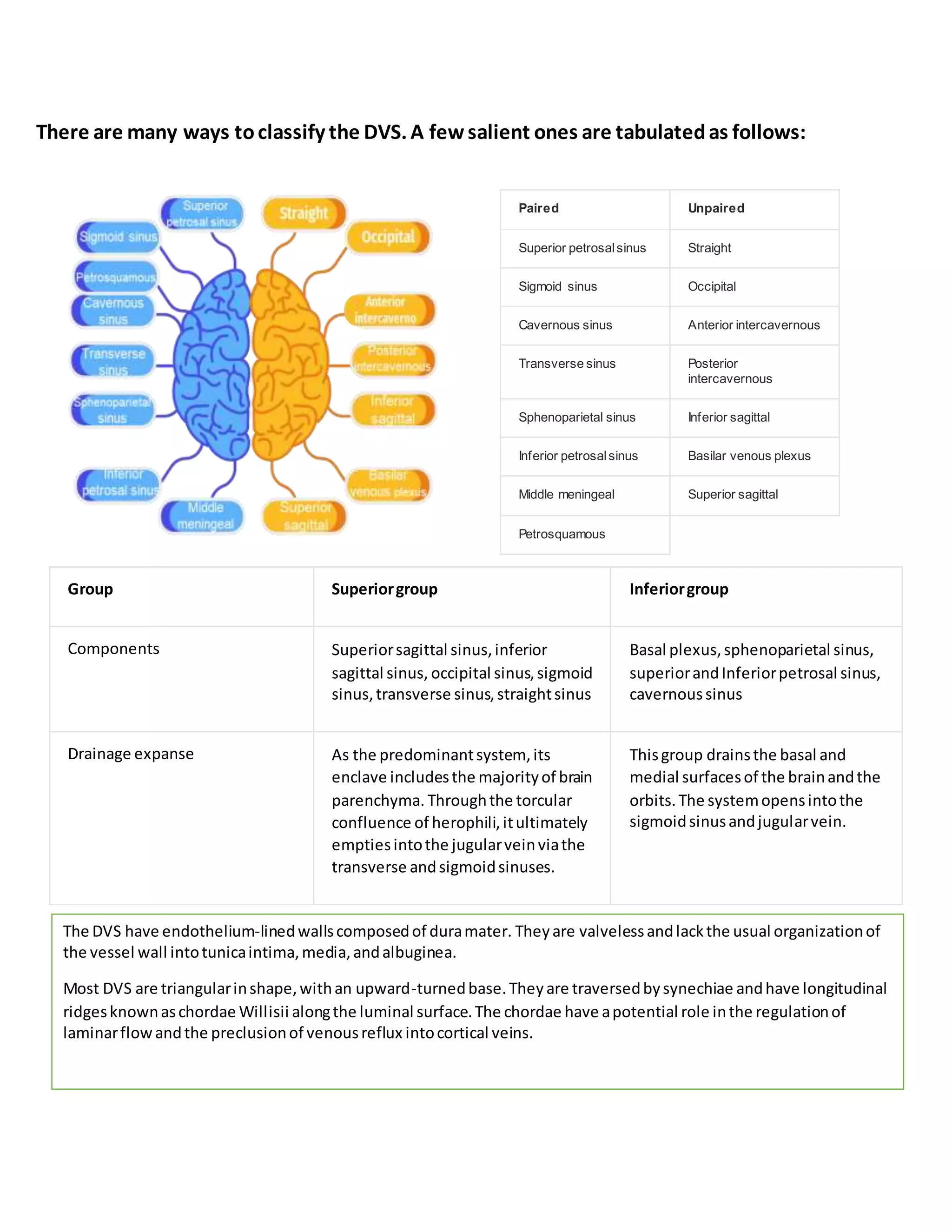 Anatomy and function of the dural venous sinuses | DOCX | Ear, Nose and ...