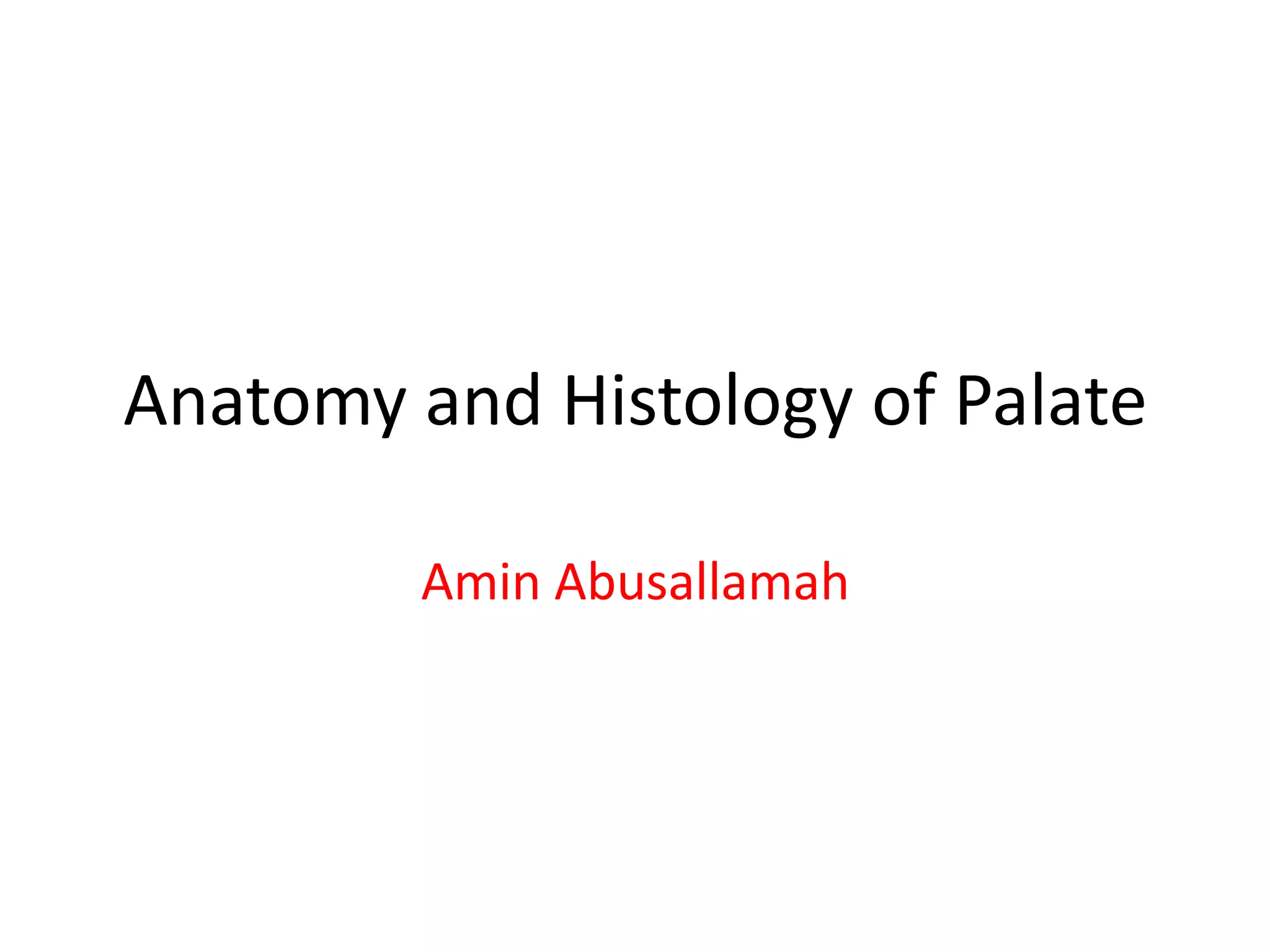 Anatomy and histology of palate | PPTX