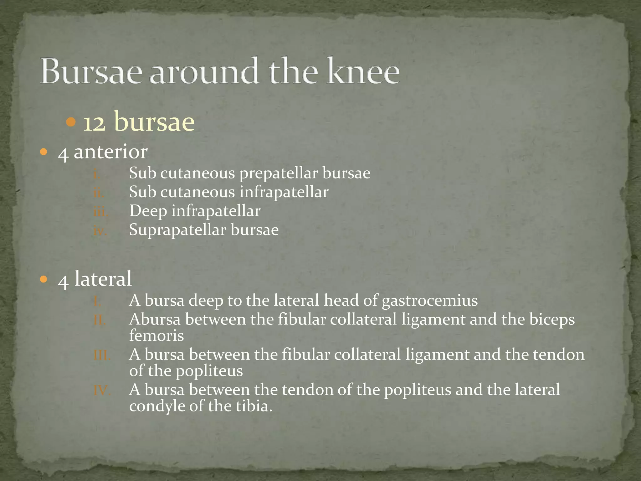 Anatomy and imaging of knee joint | PPTX