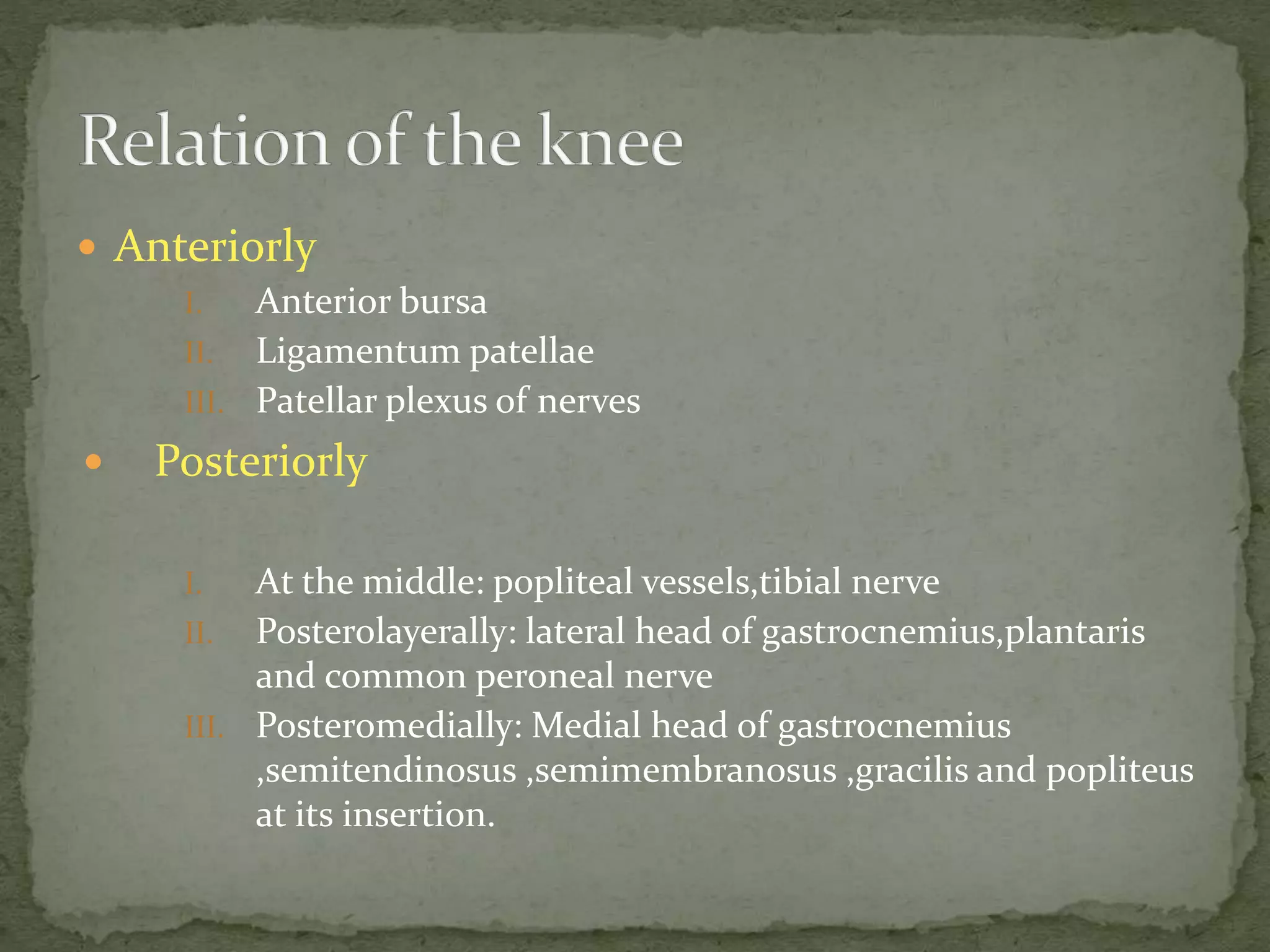 Anatomy and imaging of knee joint | PPTX