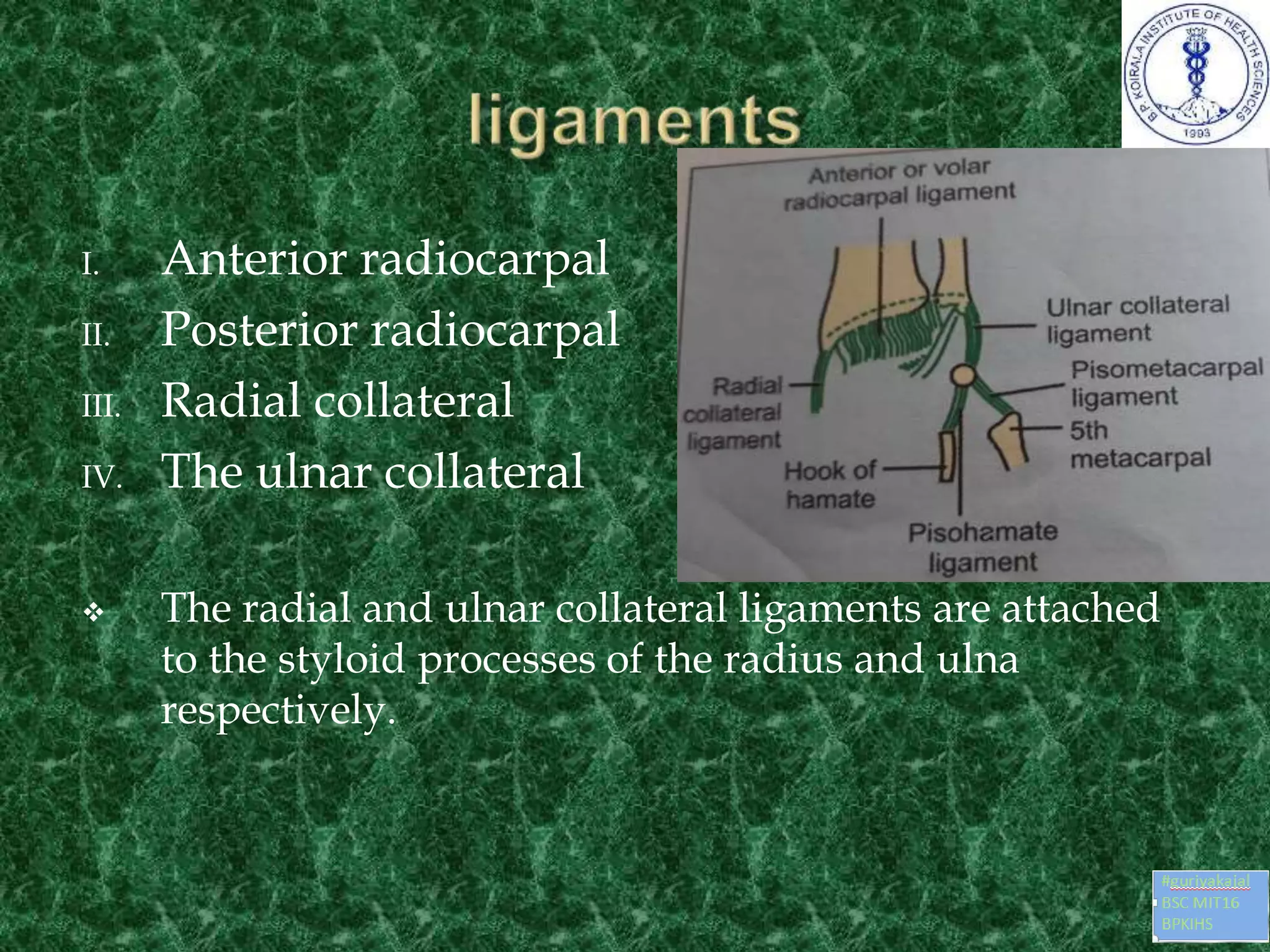 Anatomy and imaging of wrist joint (MRI AND XRAY) | PPTX