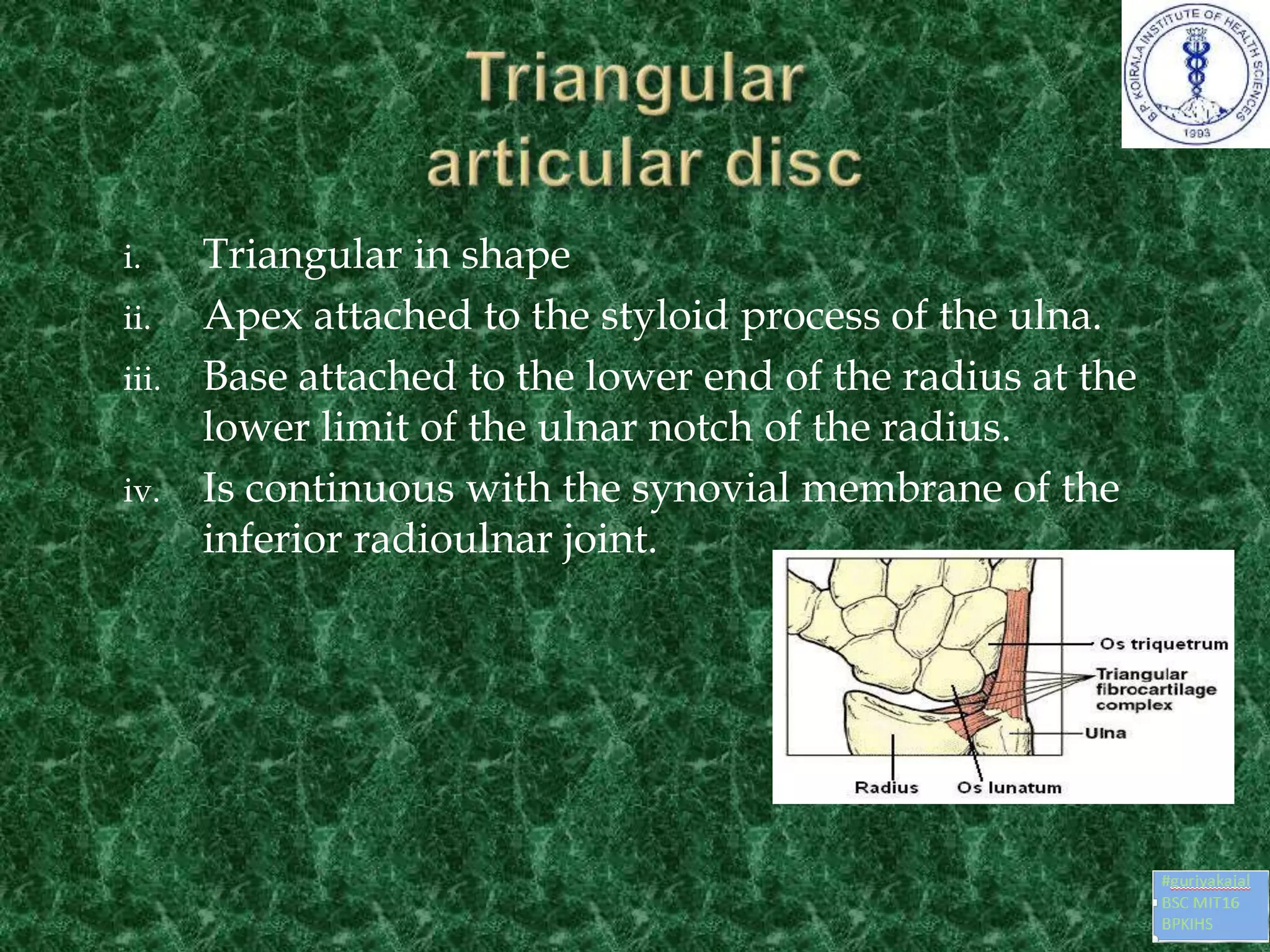 Anatomy and imaging of wrist joint (MRI AND XRAY) | PPTX