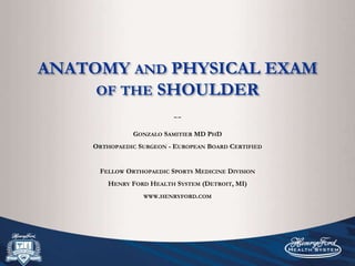 Anatomy and physical exam of the shoulder | PPTX