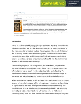 Anatomy And Physiology | PDF | Biological Sciences | Science