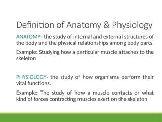 Anatomy and Physiology prelim introduction | PPTX
