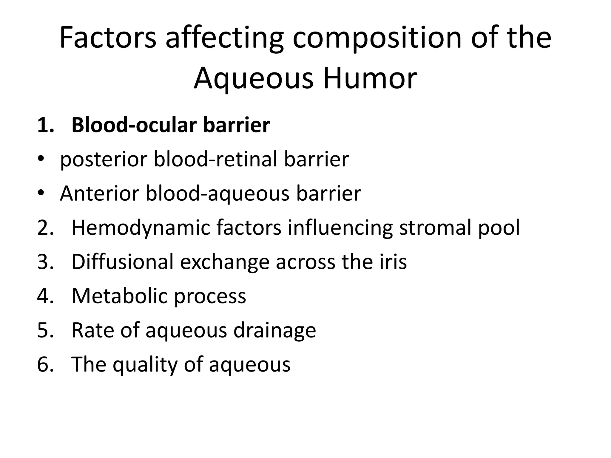 Anatomy and physiology of aqueous humor | PPTX