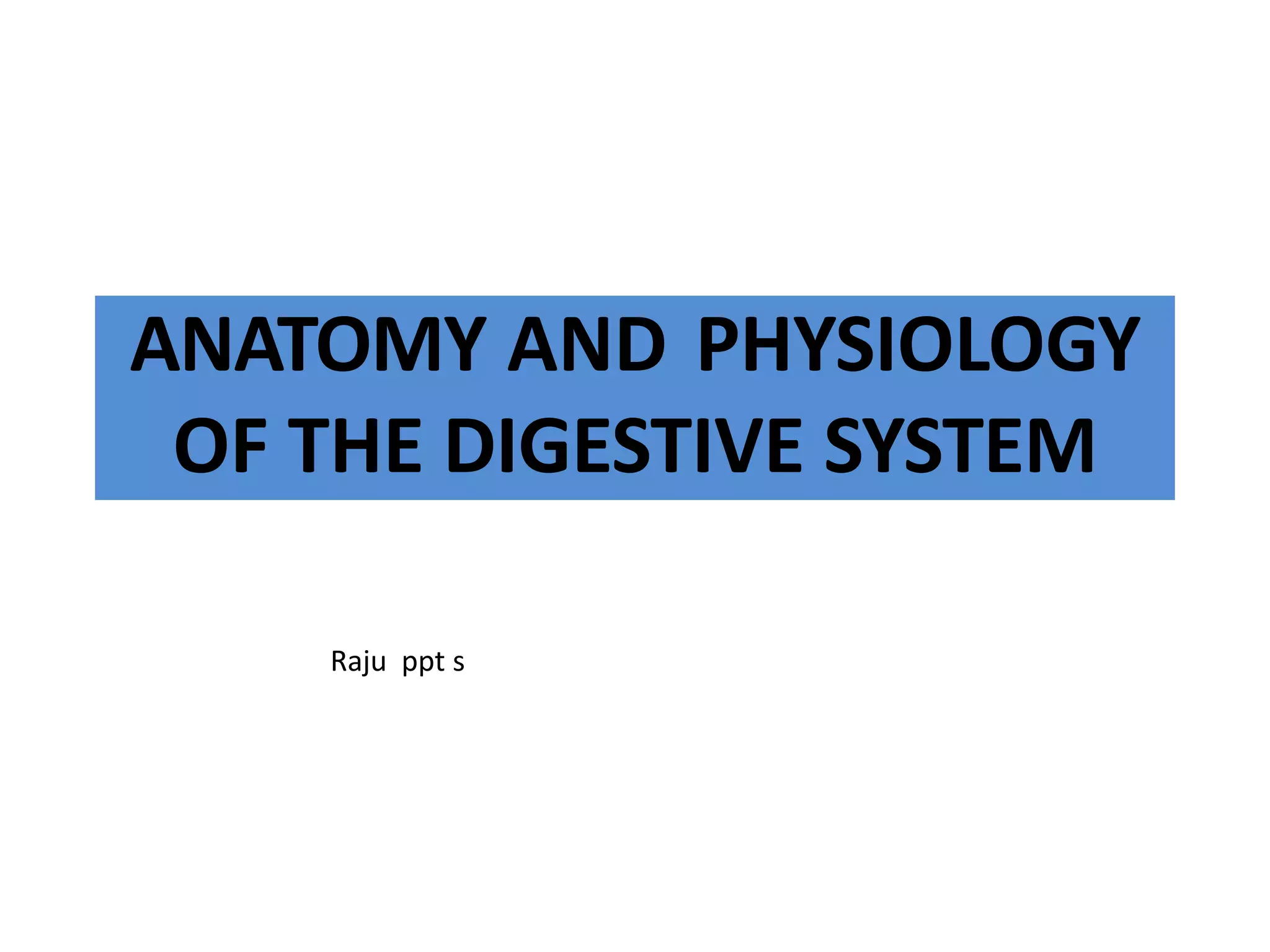 Anatomyandphysiologyofdigestivesystem | PPTX