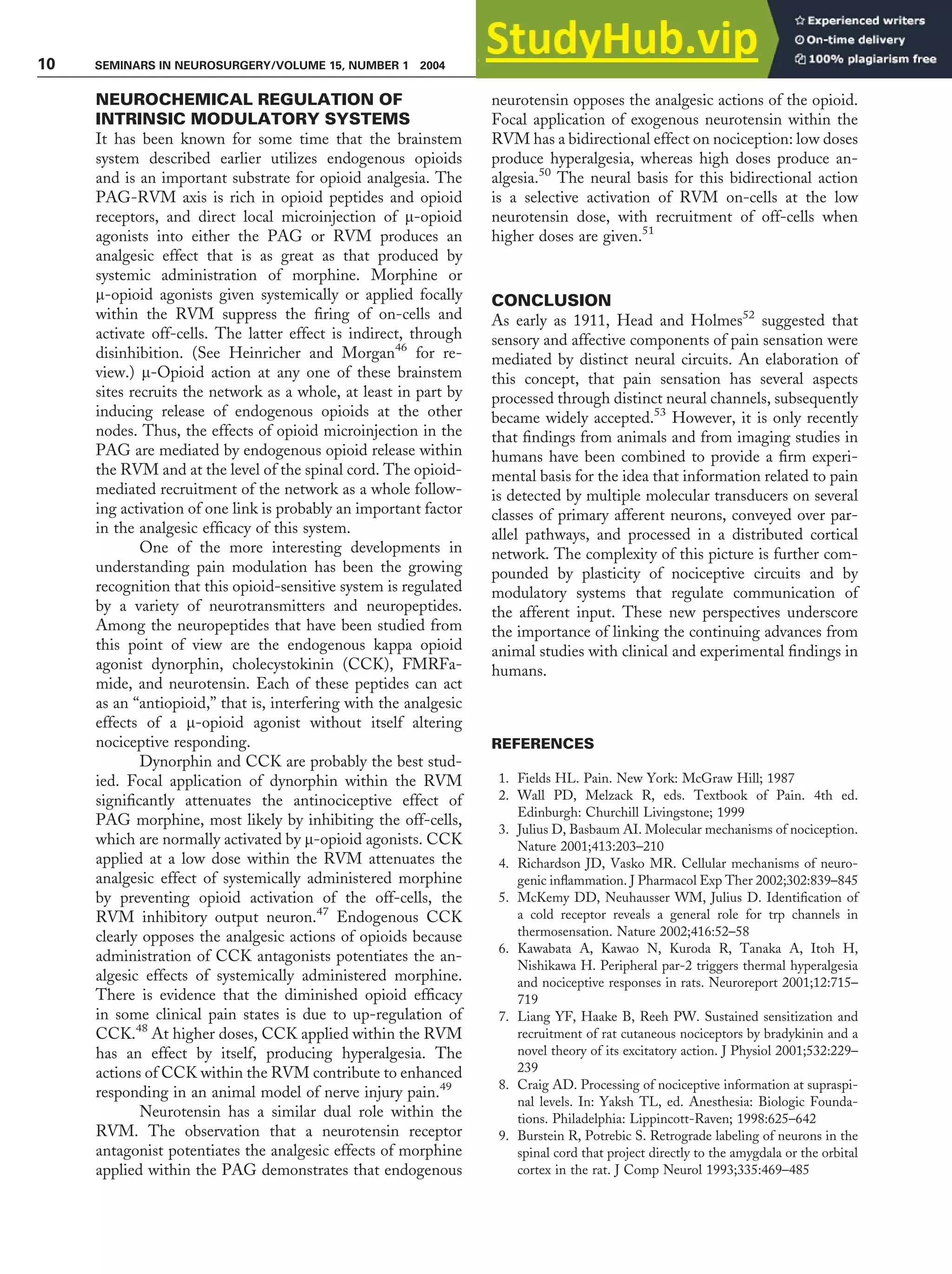 Anatomy And Physiology Of Pain | PDF | Brain and Nervous System ...