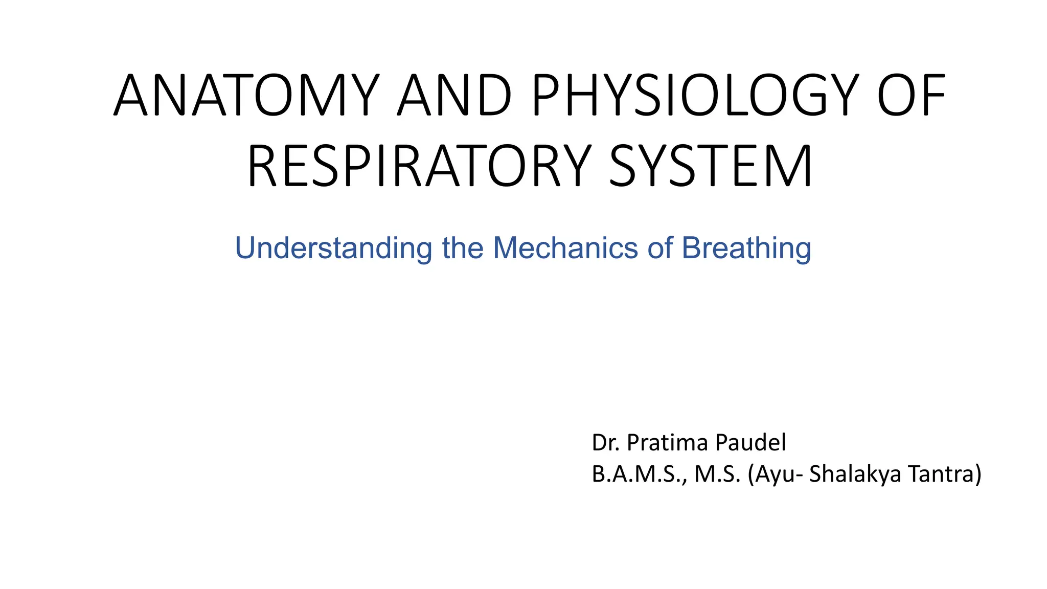 Anatomy And Physiology Of Respiratory System Pptx Free Download