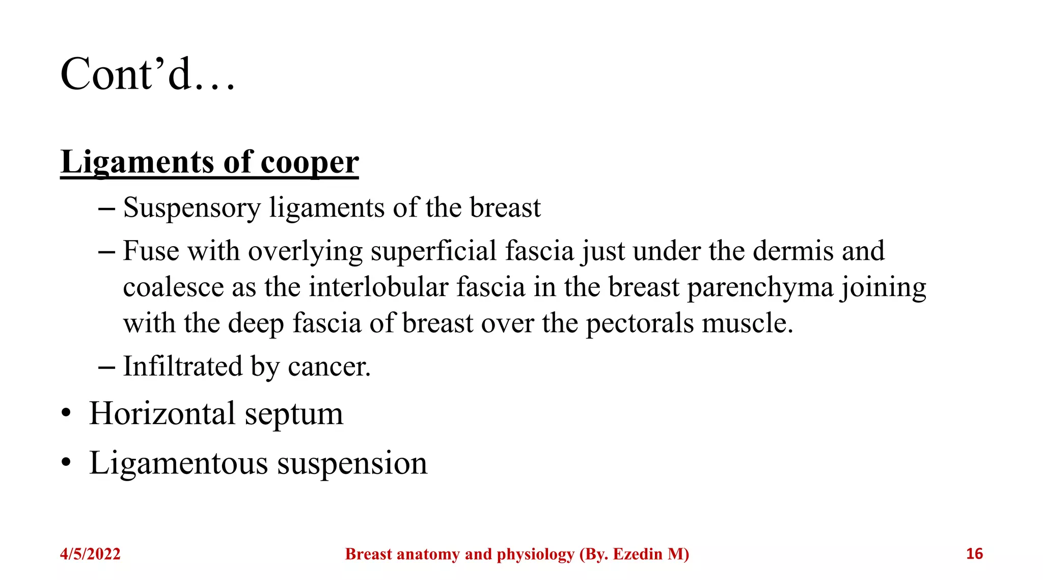 Anatomy and physiology of the breast | PPTX