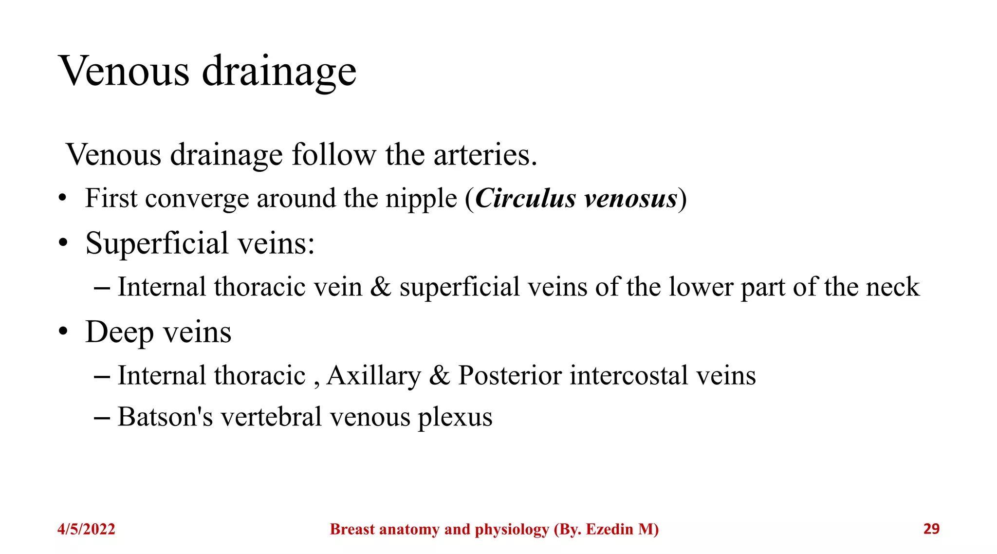 Anatomy and physiology of the breast | PPTX