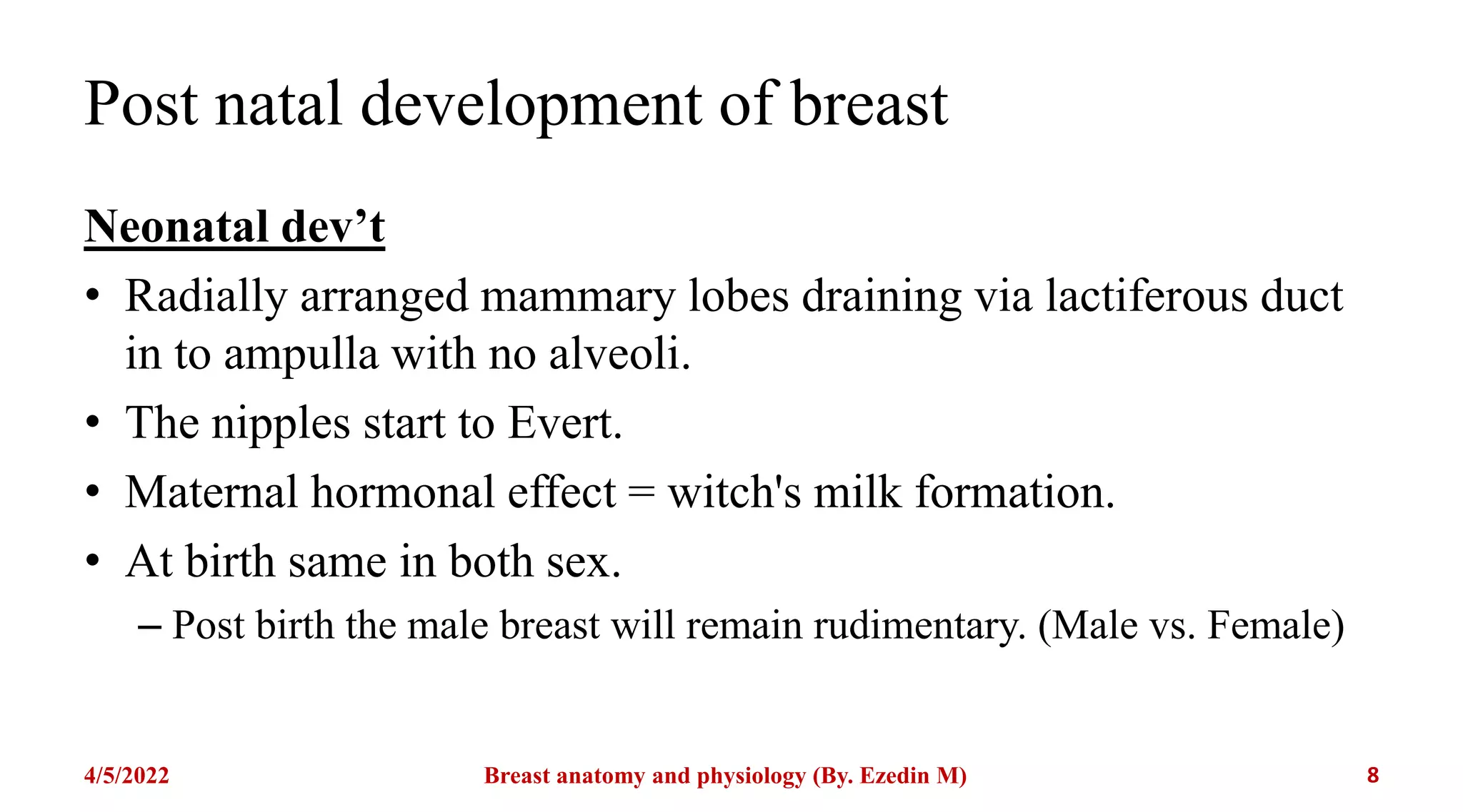 Anatomy and physiology of the breast | PPTX