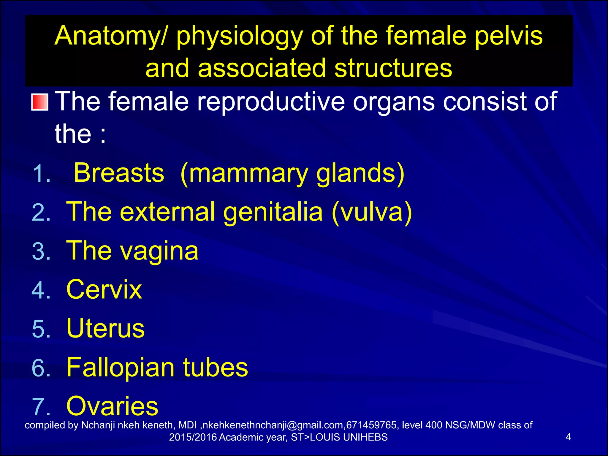 Anatomy and physiology of the female pelvic organs | PDF