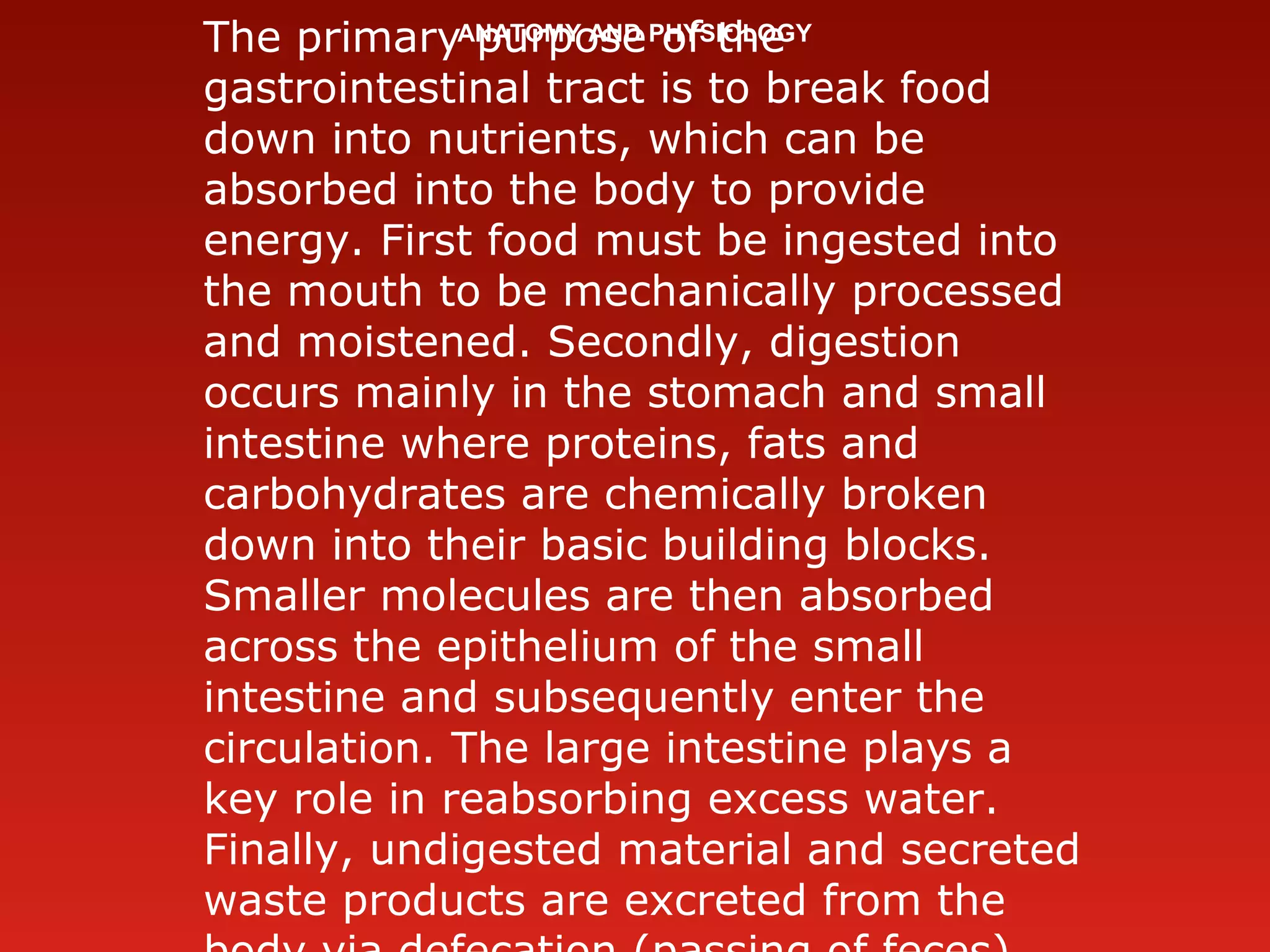 Anatomy and physiology of the gastrointestinal tract (git) | PPT