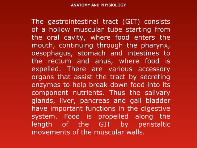 Anatomy and physiology of the gastrointestinal tract (git) | PPT