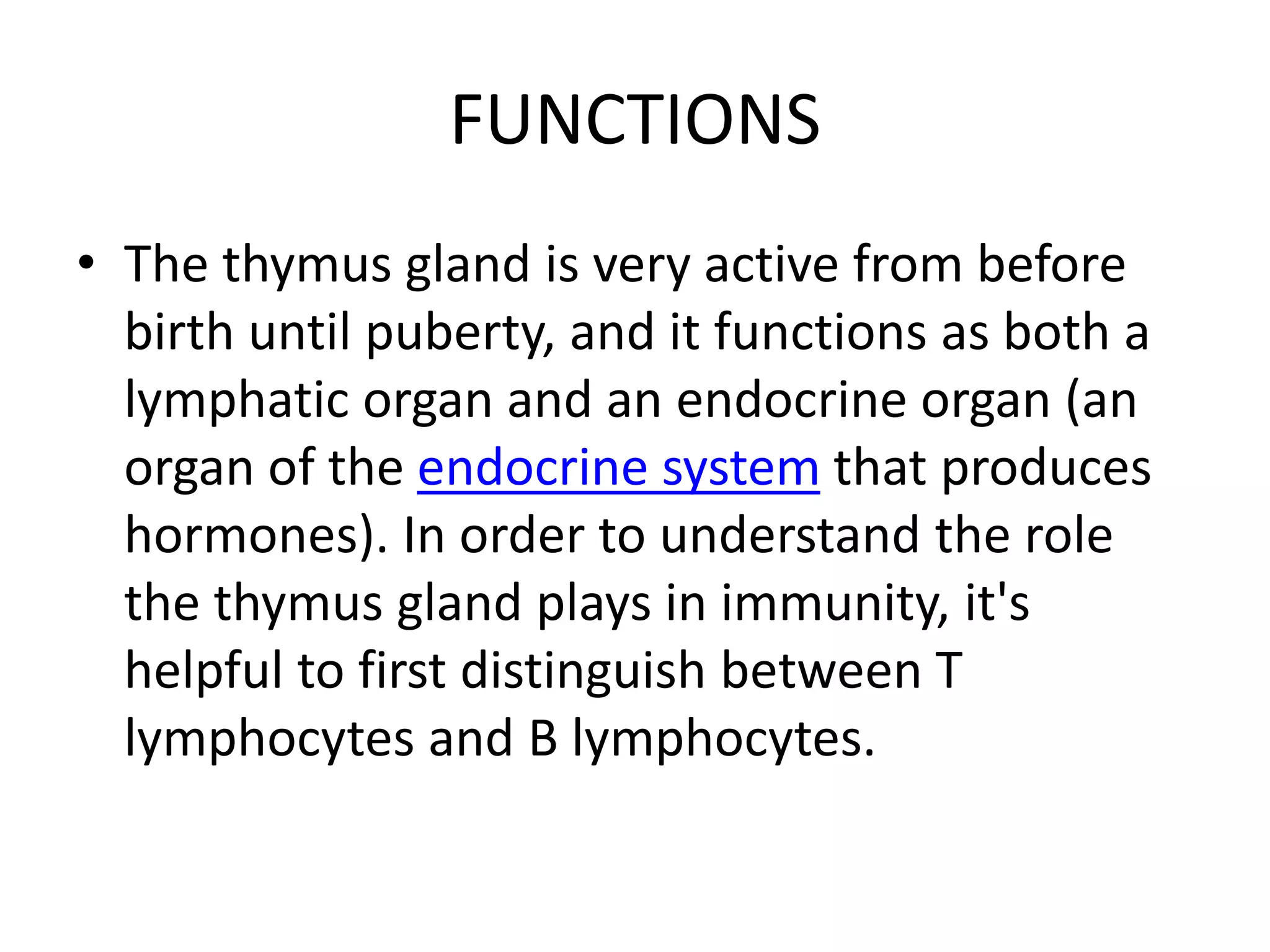 Anatomy and physiology of thymus gland | PPTX