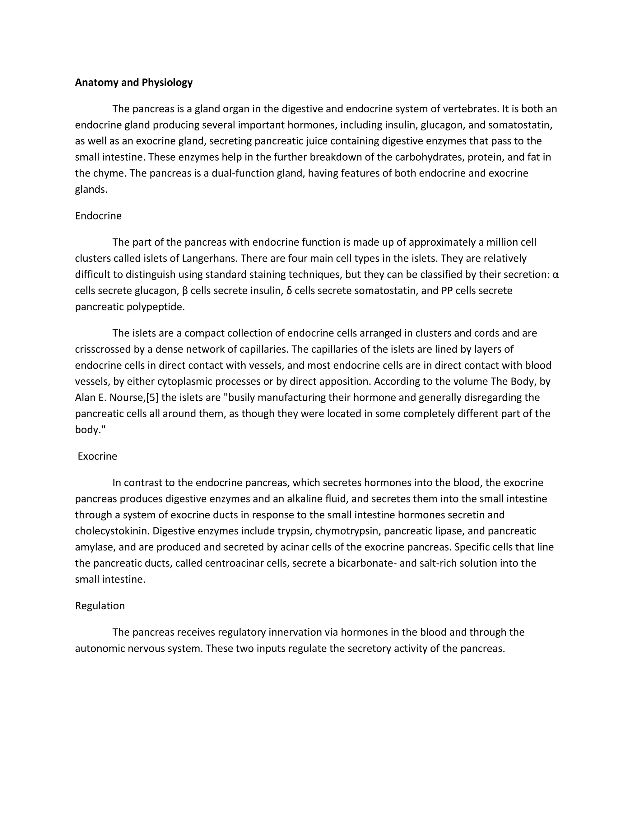 Anatomy and physiology pancreas | DOCX